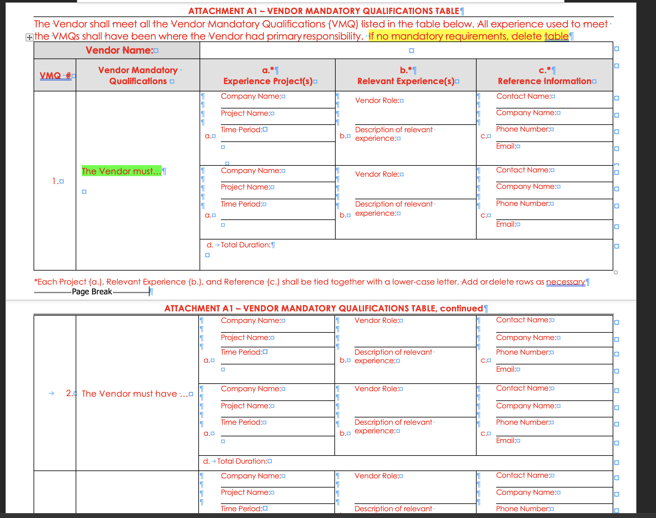 Solicitation Builder